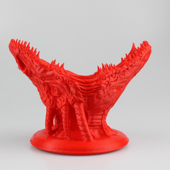 3D Printable Smaug Head Bowl by Francesco Orrù