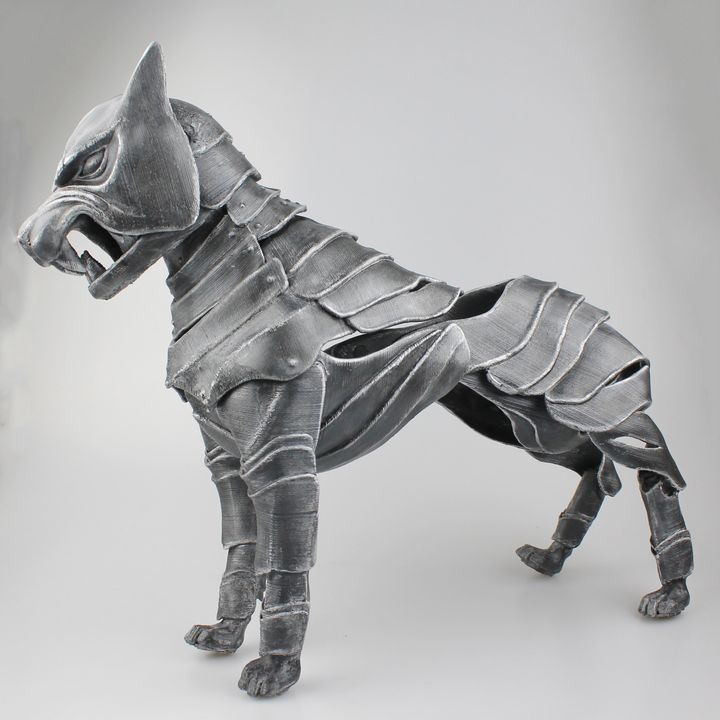 3D Printable Hound's Helm Inspired Dog Armour by Ricardo Alves