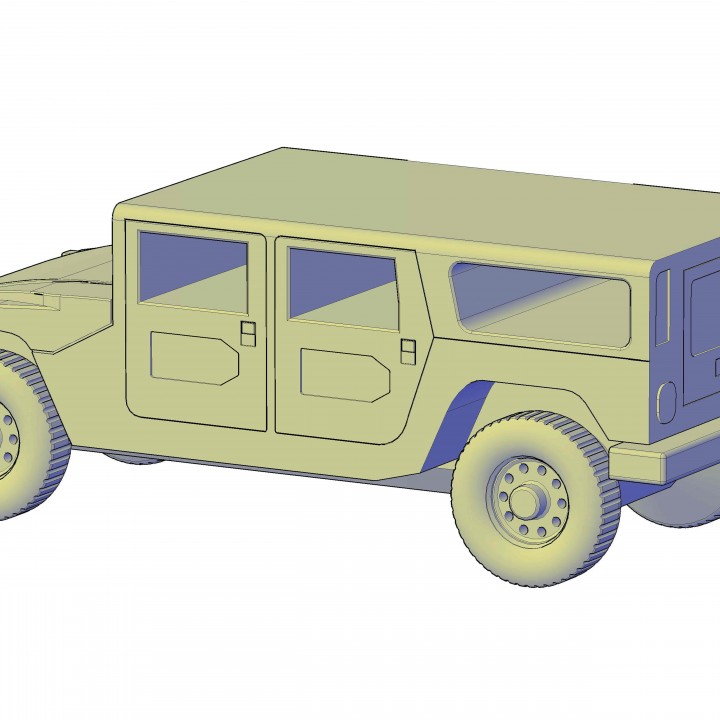 3D Printable Hummer H1 by Oleg Khmarnyi