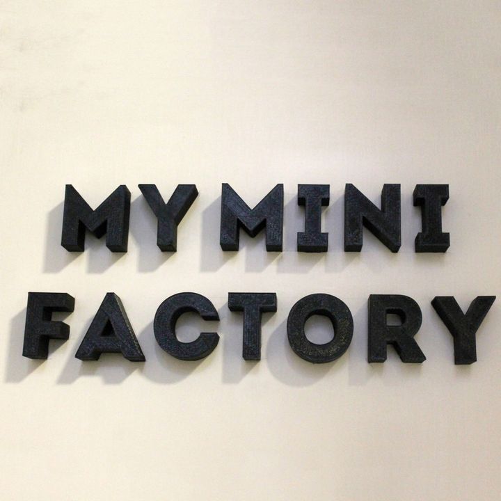 3D Printable A to Z My Mini Factory Font by Lloyd Bolts