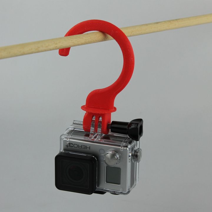 3D Printable Hanger attachment design for GoPro by Julien Verhulst