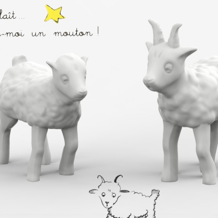 3D Printable The Little Prince - 'Draw me a sheep...' by Evavoo
