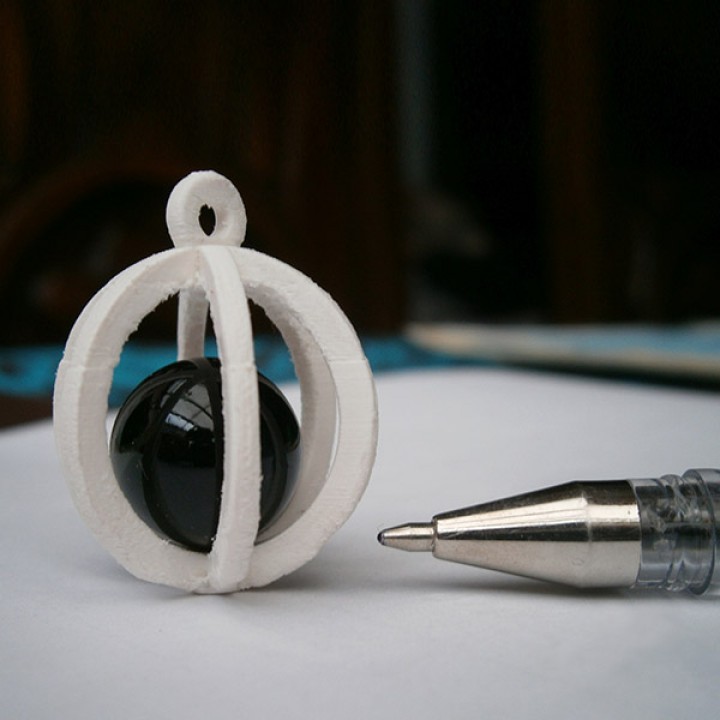 3D Printable Key chain - sphere marble by Darras Bertrand