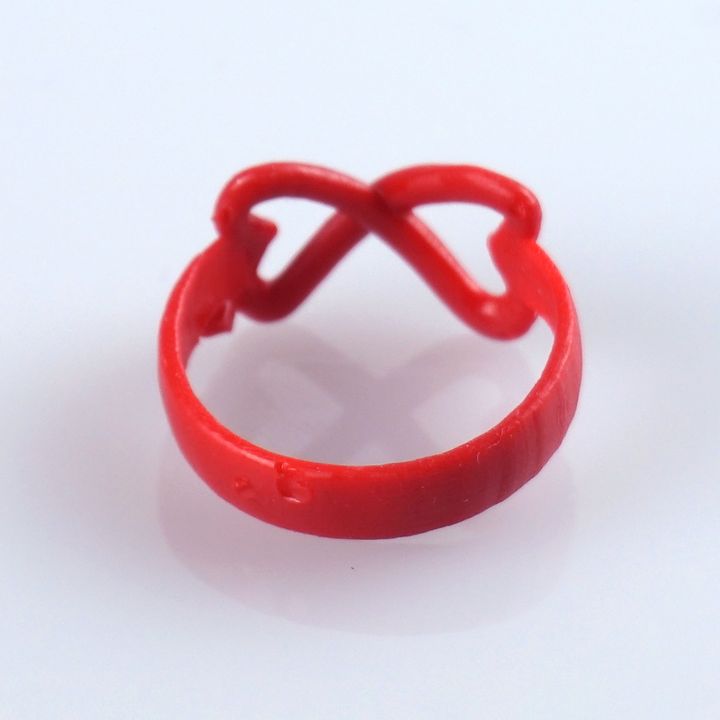 3D Printable Connected Hearts Ring by Sajid Diaz