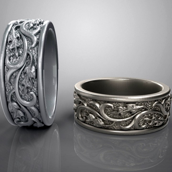 3D Printable Engraved Ring by Murat Bozer
