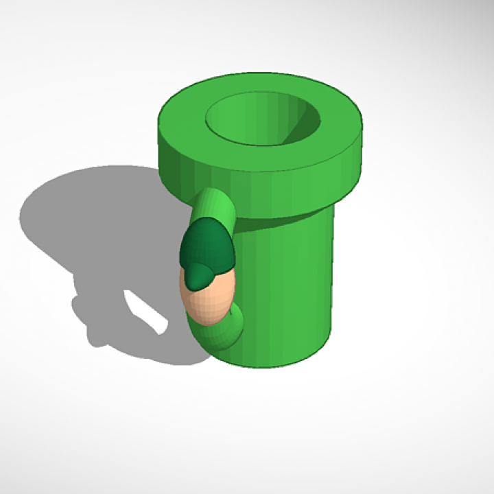 3D Printable Super mario pipe mug by Loki Laufeysen