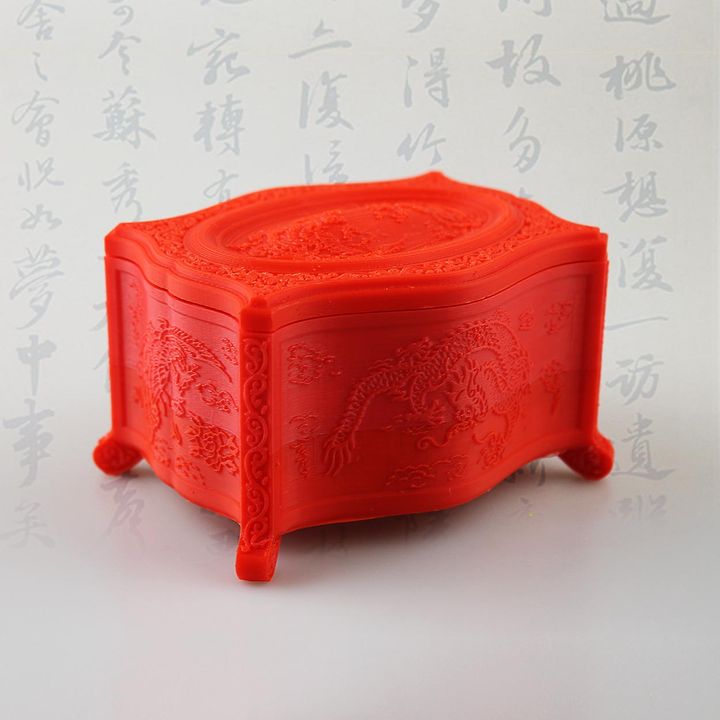 3D Printable Ornamental Chinese Gift Box by Cemal Cetinkaya