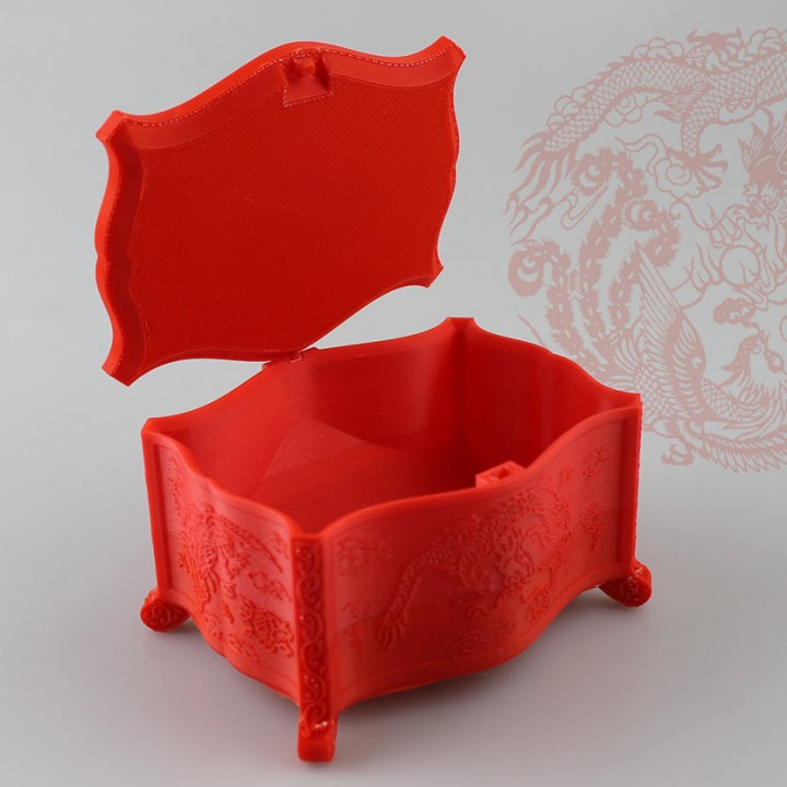 3D Printable Ornamental Chinese Gift Box by Cemal Cetinkaya