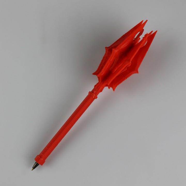 3D Printable Sauron's Mace - Ballpoint Combat Pen by alan stanford