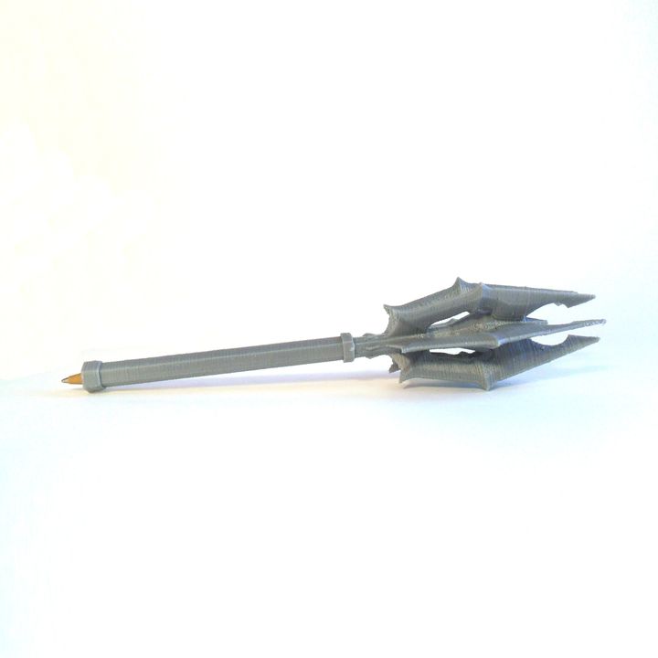 3D Printable Sauron's Mace - Ballpoint Combat Pen by alan stanford