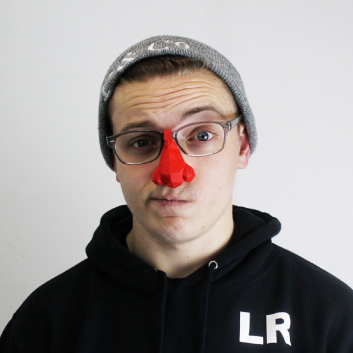 3D Printable Low Poly Red Nose by Jennifer Yu