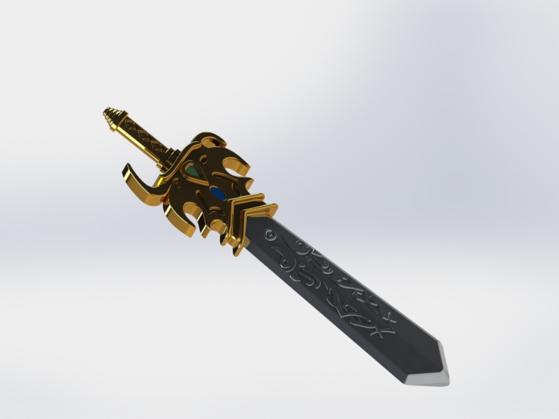 3D Printable Garen's Greatsword - League Of Legends Ballpoint Combat Pen by Marco Morata