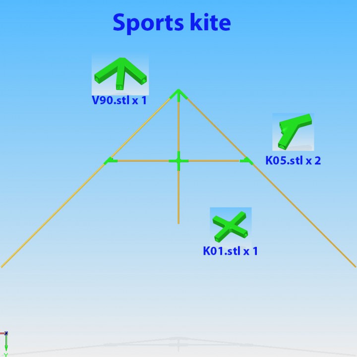 3D Printable Make your own Kite - Kite Connectors by Reg Taylor