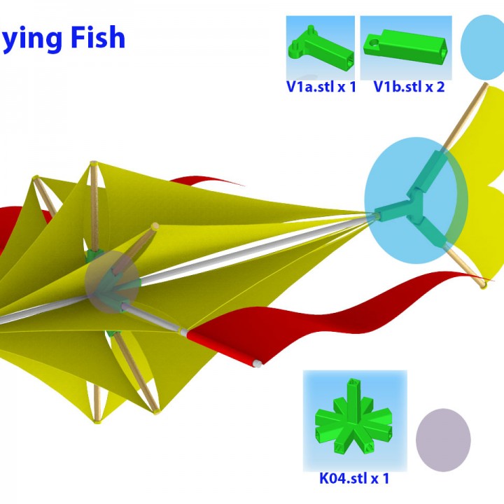3D Printable Make your own Kite - Kite Connectors by Reg Taylor