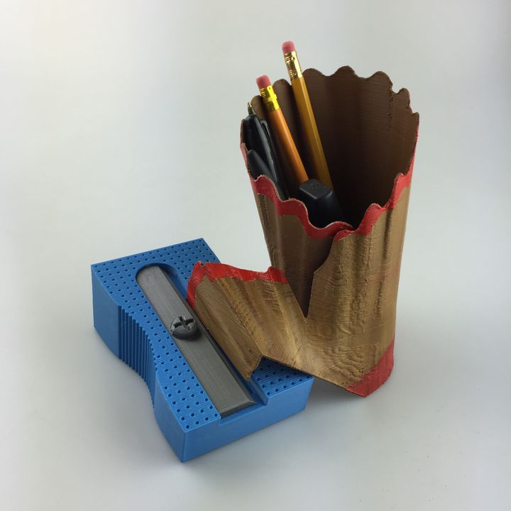 3D Printable Pencil Sharpener Desk Tidy by Lloyd Bolts