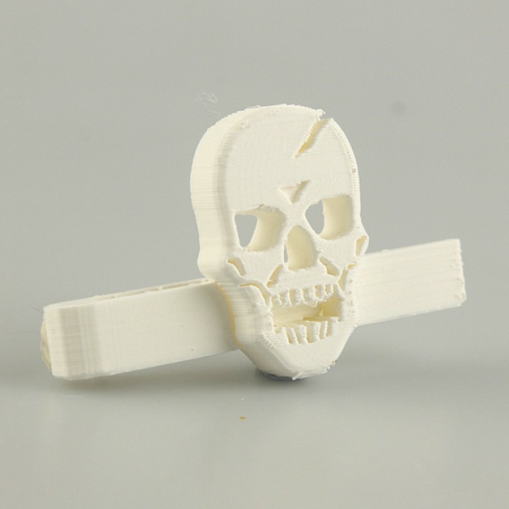 3D Printable Skull Tie clip by Jeremy Connaughton
