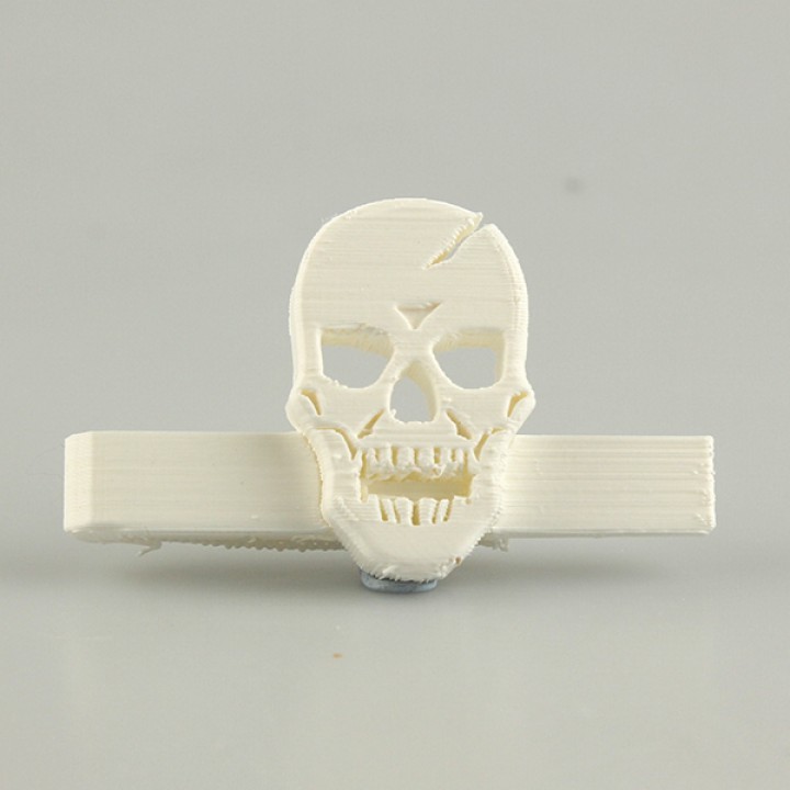 3D Printable Skull Tie clip by Jeremy Connaughton
