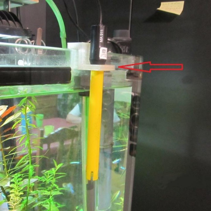 3D Printable Aquarium pH electrode holder by Dal Part