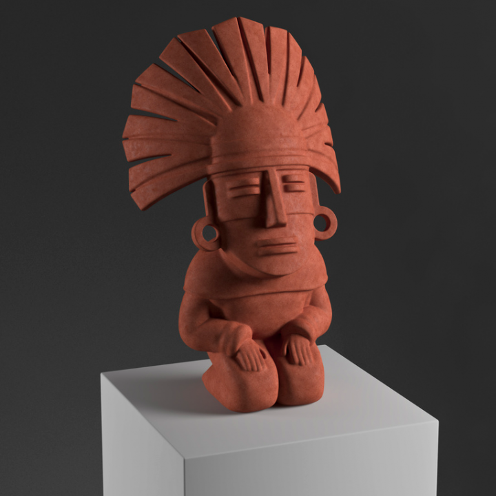 3D Printable Aztec sculpture (LQ) by Nick Markellov