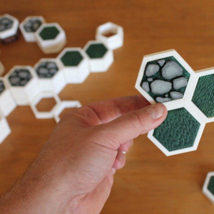 3D Printable Open Board Game. Grass Surface Brick by Thinker Thing