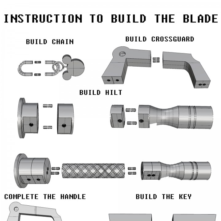 3D Printable Kingdom Hearts Keyblade by Simone Fontana