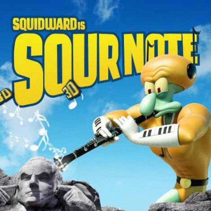 3D Printable Squidward (Sournote) - Sponge Out Of Water by Kamile ...