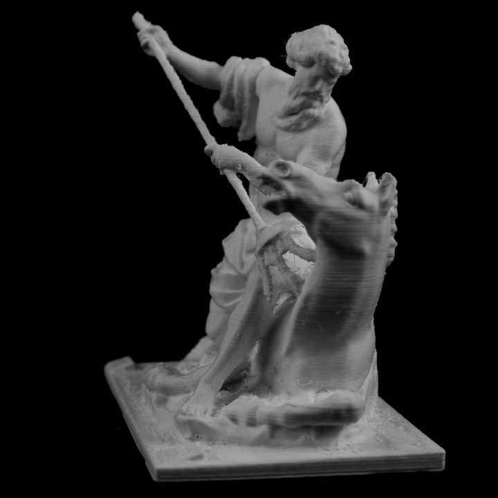 3D Printable Neptune at The Louvre, Paris by Scan The World