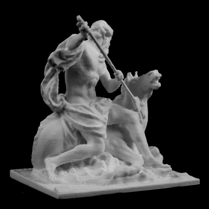 3D Printable Neptune at The Louvre, Paris by Scan The World