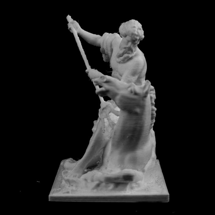 3D Printable Neptune at The Louvre, Paris by Scan The World