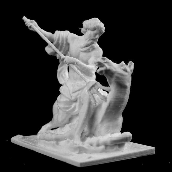 3D Printable Neptune at The Louvre, Paris by Scan The World