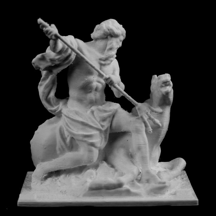 3D Printable Neptune at The Louvre, Paris by Scan The World