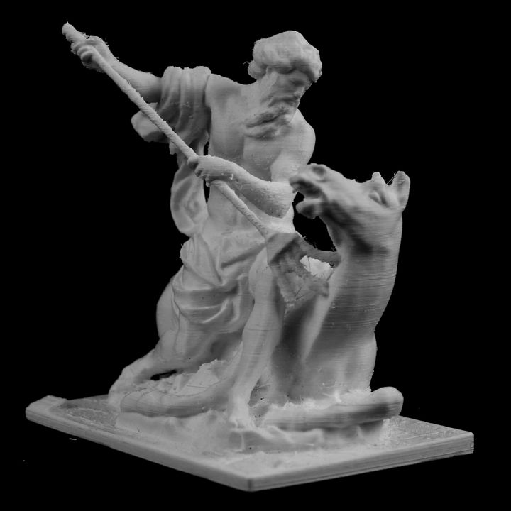 3D Printable Neptune at The Louvre, Paris by Scan The World