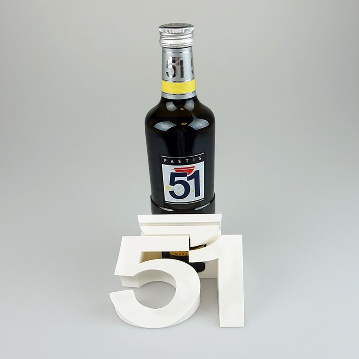 3D Printable Pastis 51 Spirit Stand - Tactile Packaging for the blind ...