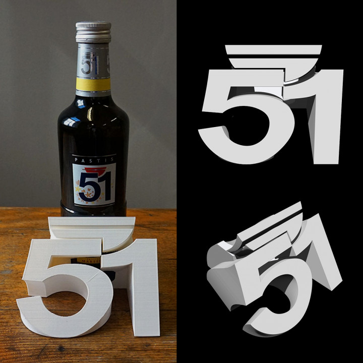 3D Printable Pastis 51 Spirit Stand - Tactile Packaging for the blind ...