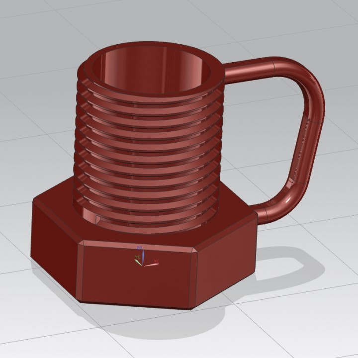 3D Printable Bolt Mug by Michael Cheshire