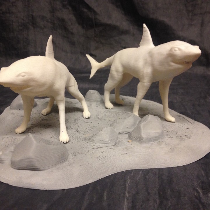 3D Printable SharkDogs with Base by marco villa