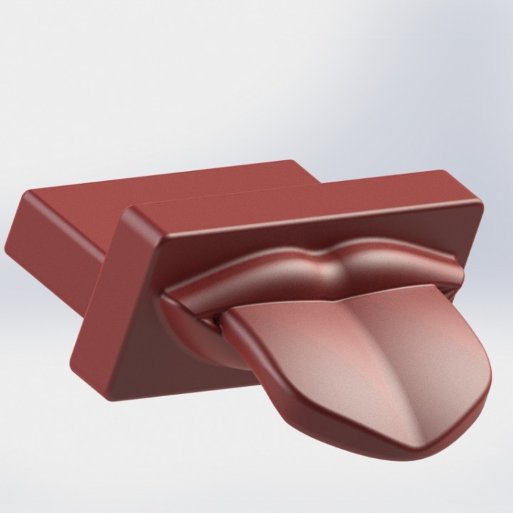 3D Printable USB Dust cover - Tongue by Marco Morata