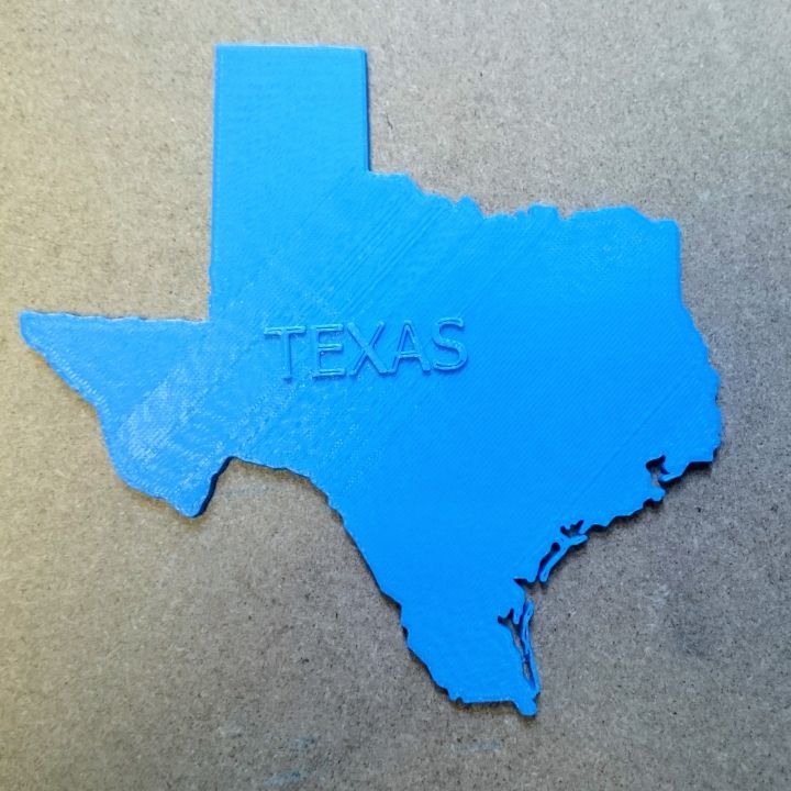3D Printable Map of Texas by Deepak Devmore
