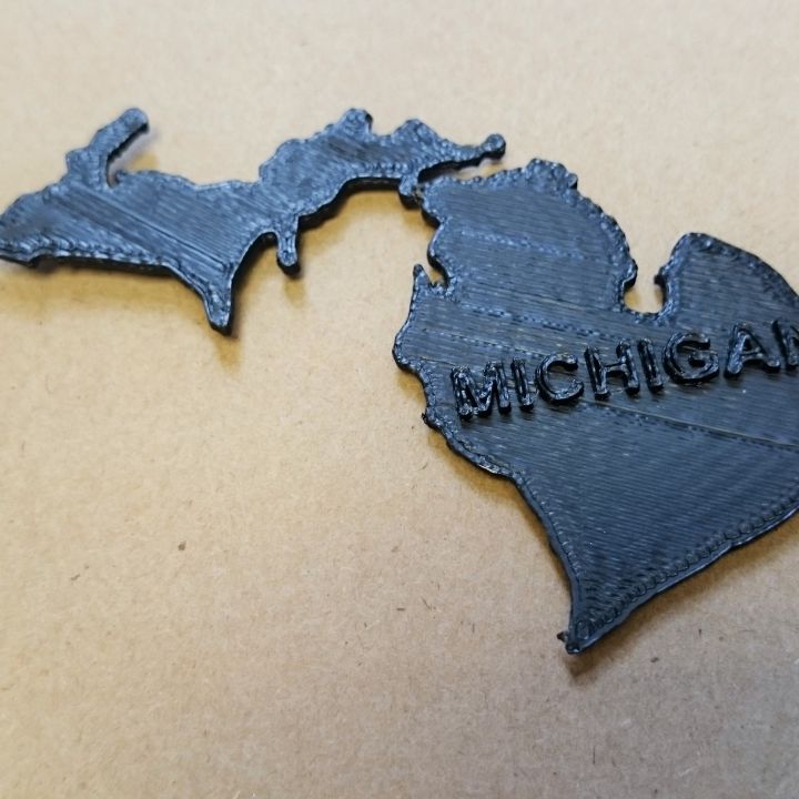 3D Printable Map of Michigan by Deepak Devmore