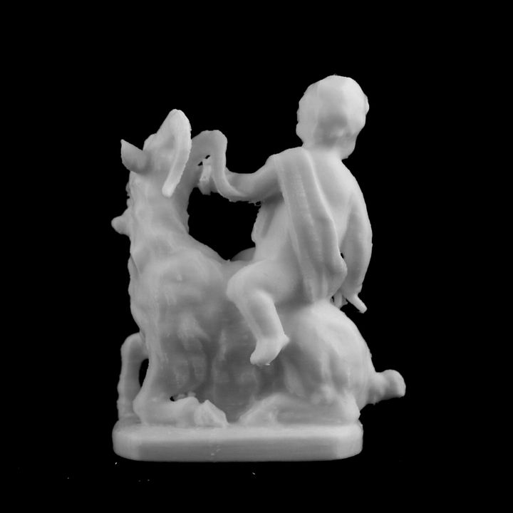 3D Printable Cupid on goat at the Cardiff Museum, Wales by Scan The World