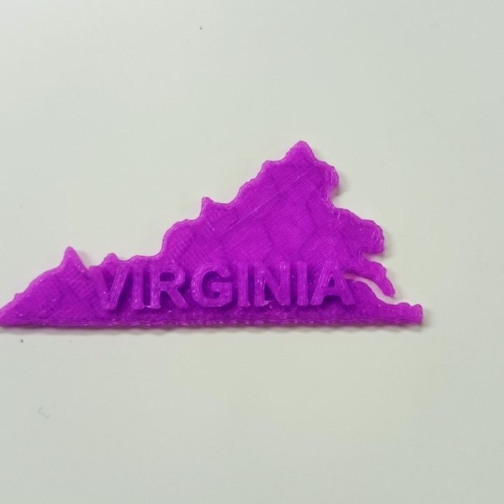 3D Printable Map of Virginia by Deepak Devmore