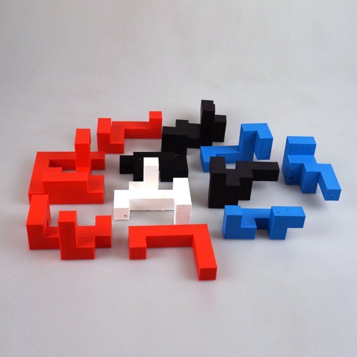 3D Printable 9 piece block puzzle by Robin Verhoef