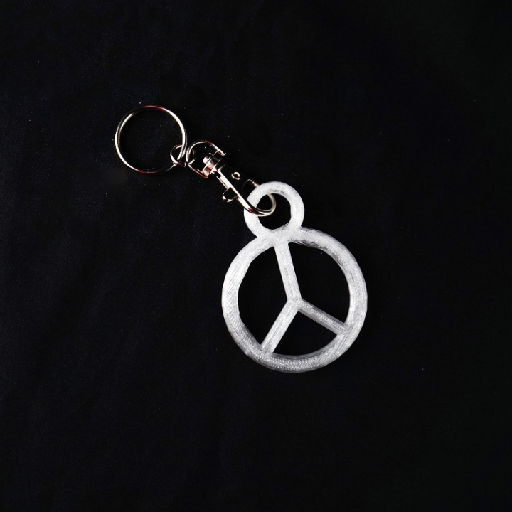 3D Printable Peace keychain by Jordan Weiner