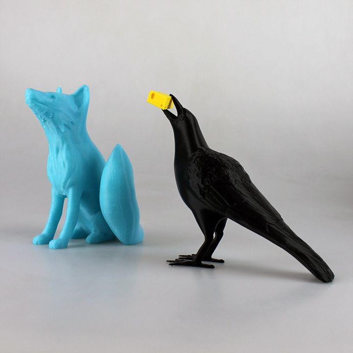 3D Printable The Fox and The Crow - Aesops Fable Playset - Support Free ...