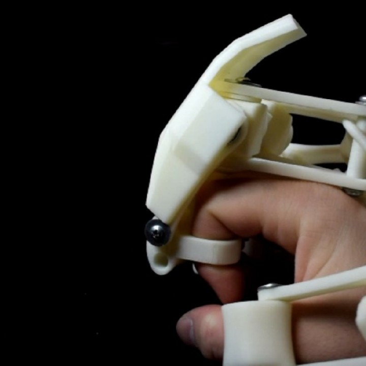 3D Printable 3D Printed Exoskeleton (Index Finger + Attachments) by ...