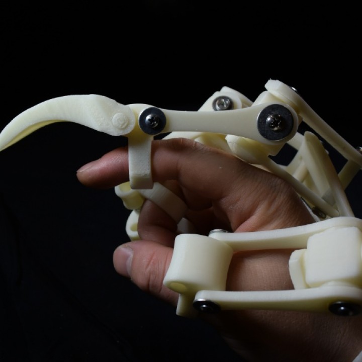 3D Printable 3D Printed Exoskeleton (Index Finger + Attachments) by ...