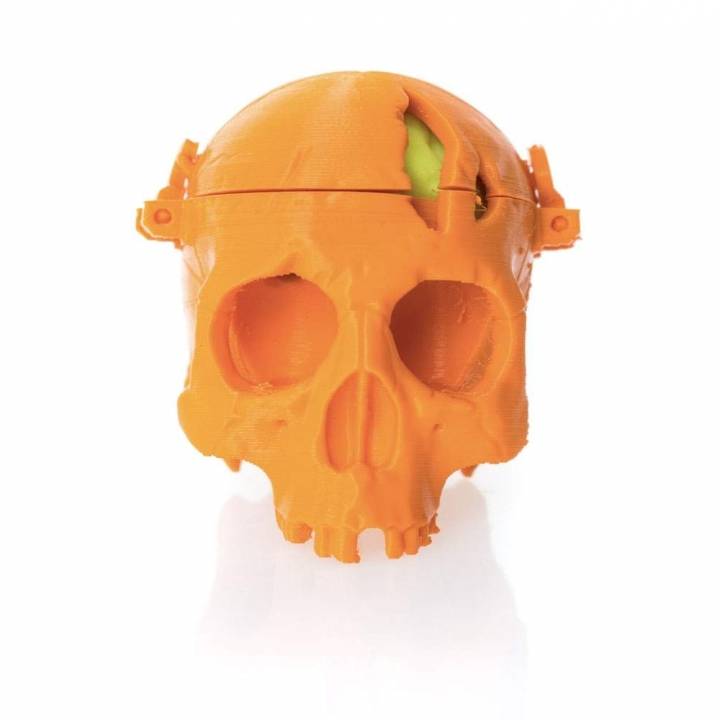 3D Printable BONEHEADS Skull Box w/ Brain - via 3DKitbash by 3DKitbash