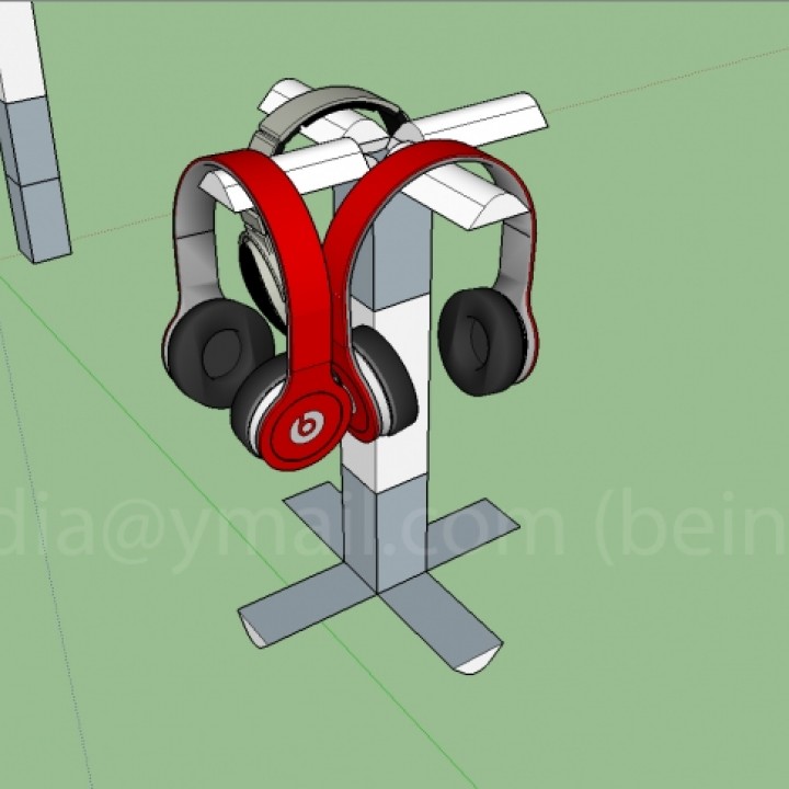 3D Printable Headphone stand by Aniket Patil