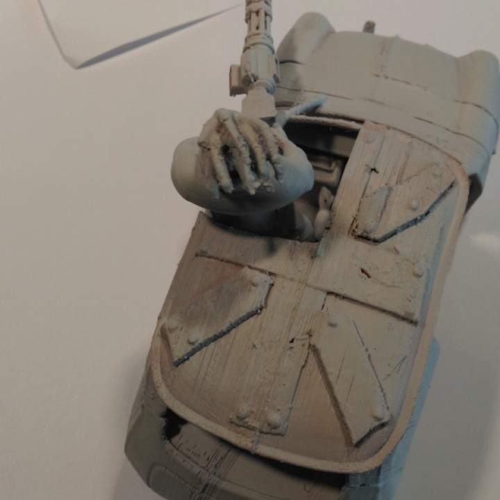 3D Printable The minigun - Post apocalyptic Mini Cooper by Matthew Clarke