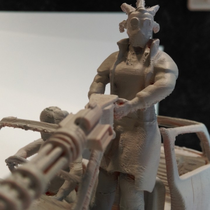 3D Printable The minigun - Post apocalyptic Mini Cooper by Matthew Clarke